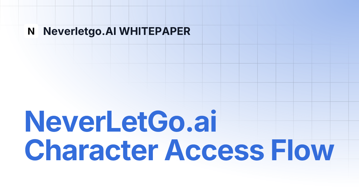 NeverLetGo.ai Character Access Flow | Neverletgo.AI WHITEPAPER NeverLetGo.ai Character Access Flow | Neverletgo.AI WHITEPAPER